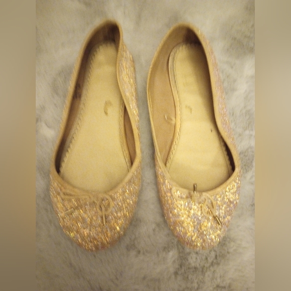 Shoes | Pastel Pink Glittery Flats | Poshmark